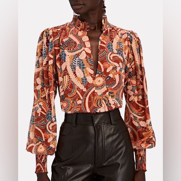 A.L.C. | Tops | Alc Silk Chiffon Floral Blouse Size 2 | Poshmark